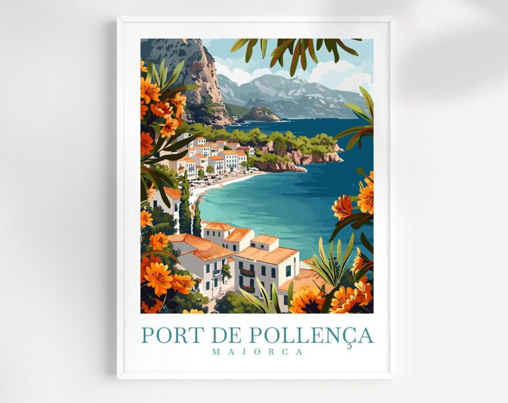 Port De Pollença Travel Print Wall Art Majorca Wall Hanging Home Décor ...
