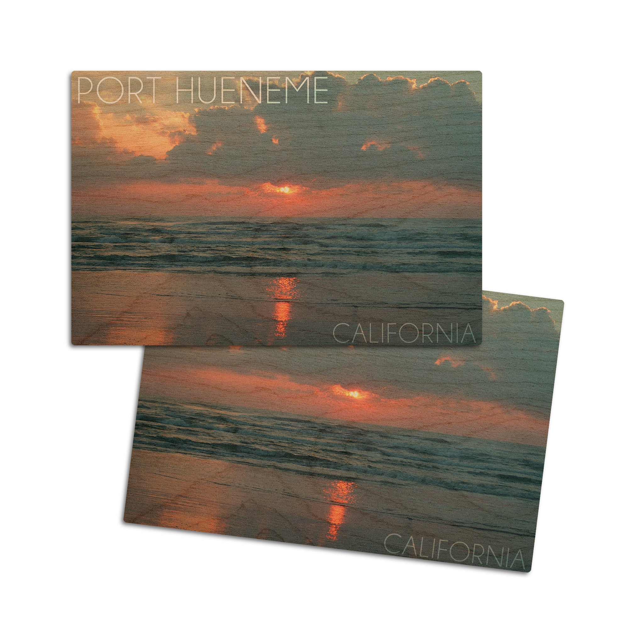 Port Hueneme, California, Ocean at Dawn (4x6 Birch Wood Postcards, 2 ...