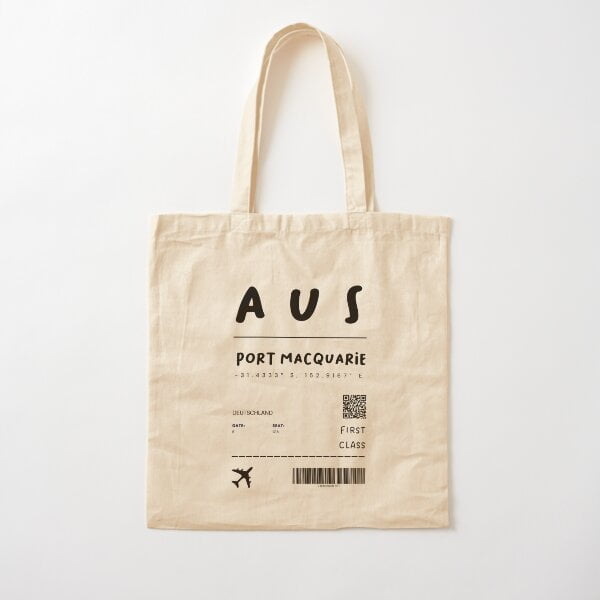 Port Macquarie | Plane Ticket Design | Traveling | Tourists Cotton Tote ...
