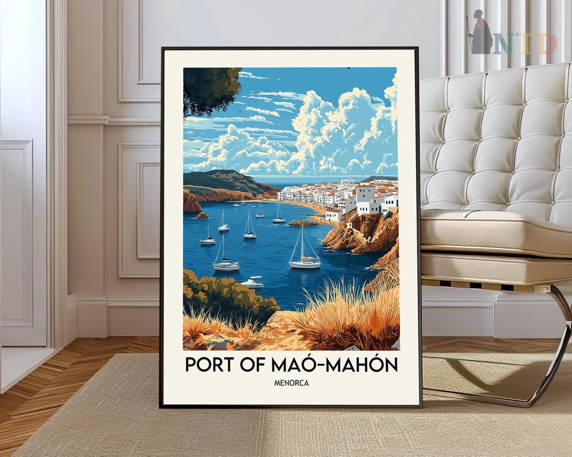 Port Mahon Menorca Spain City Map Wall Art Travel Decor Photo Unframed ...