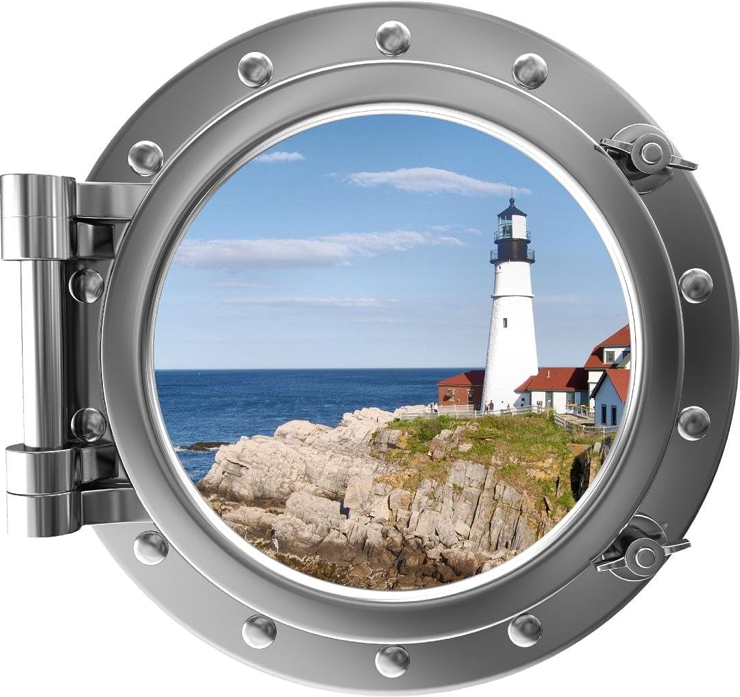 Port Scape 2 Silver Porthole Window Wall Decal Sticker Self Adhesive ...