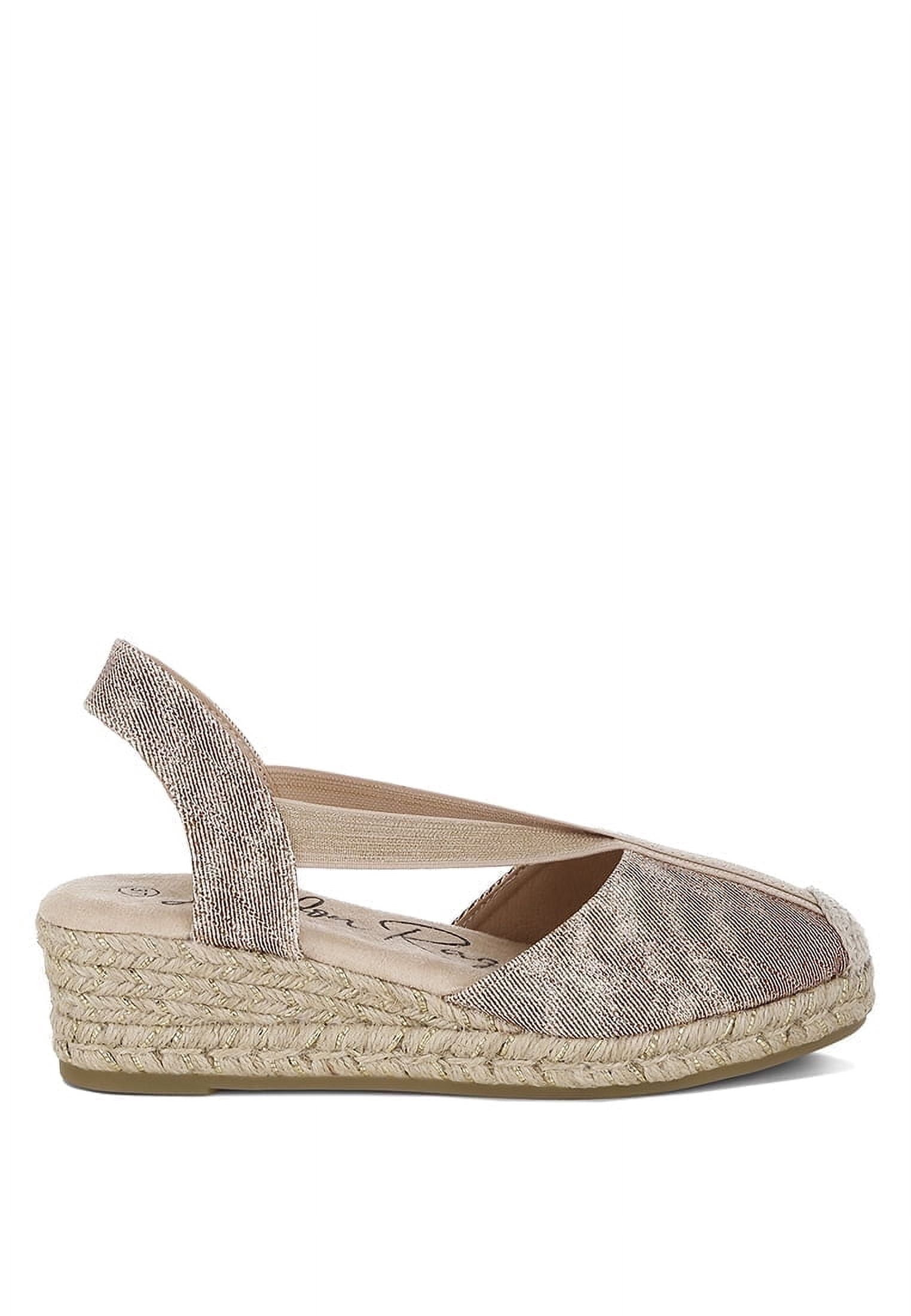 Port Side Metallic Woven Espadrille Wedges - Walmart.com