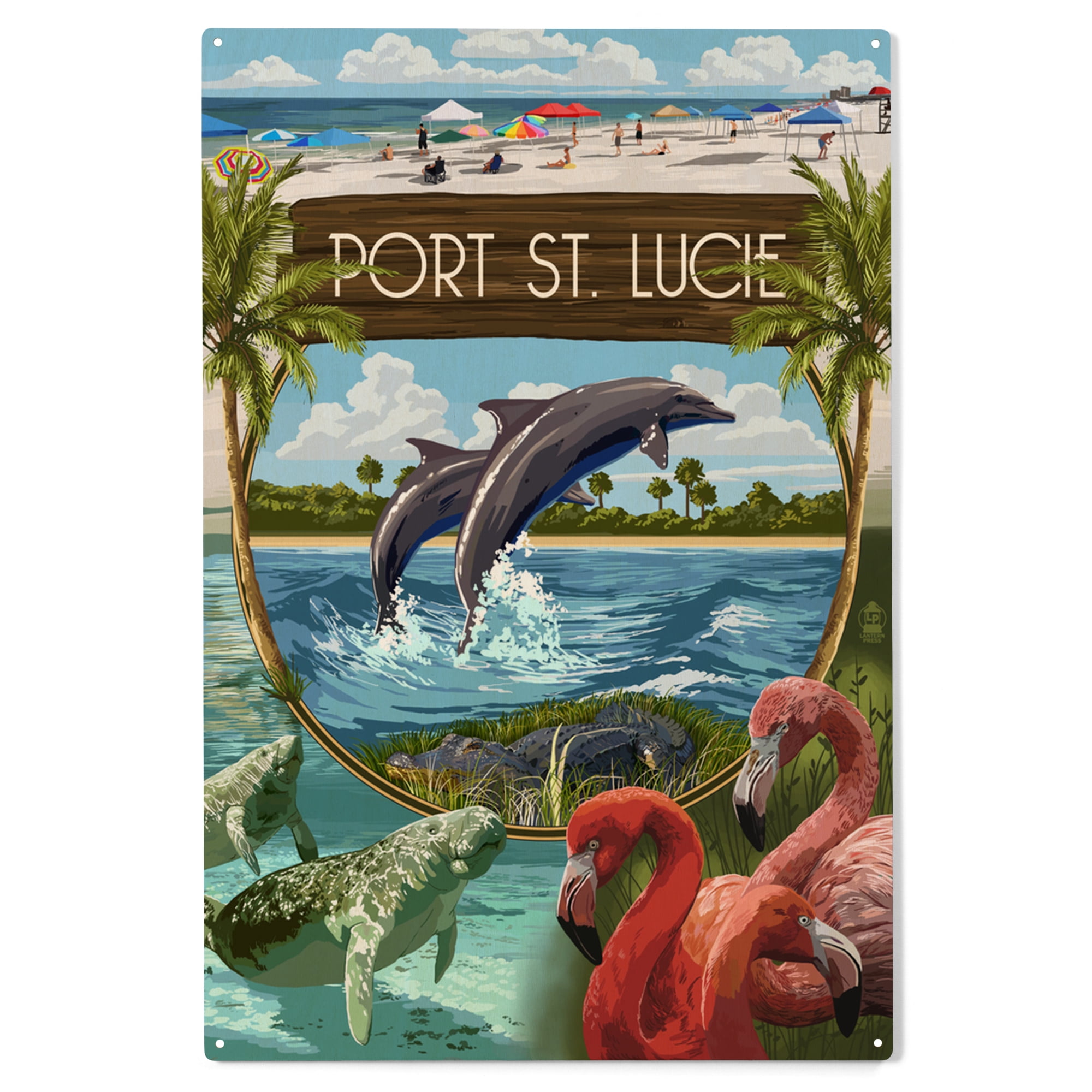 Port St. Lucie, Florida, Montage Birch Wood Wall Sign (10x15 Rustic ...