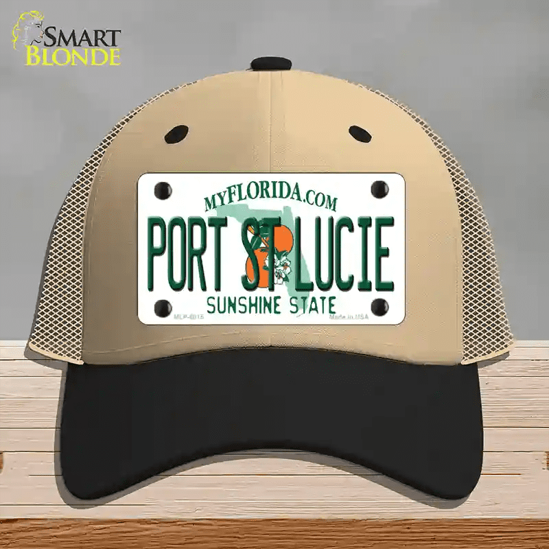 Port St Lucie Florida Novelty License Plate Hat Mesh Khaki|Black ...