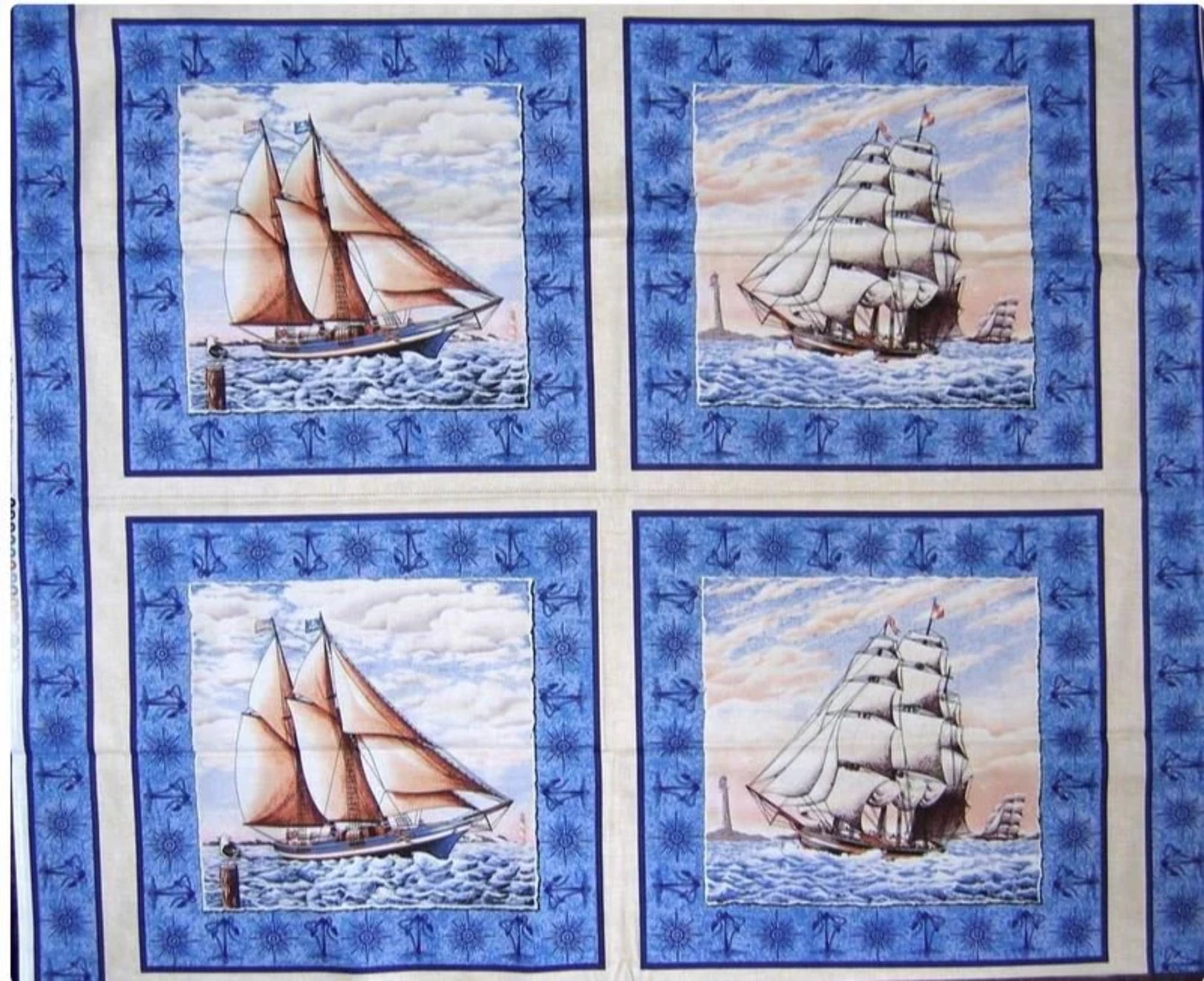 Port of Call Ship Cotton Pillow Panel Fabric - Walmart.com