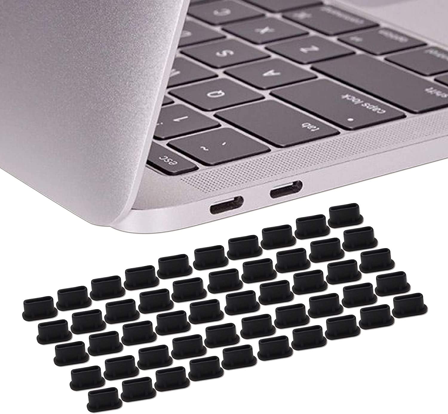 PortPlugs USB C Plug Covers (50 Pack) Silicone Dust Plugs, Compatible ...