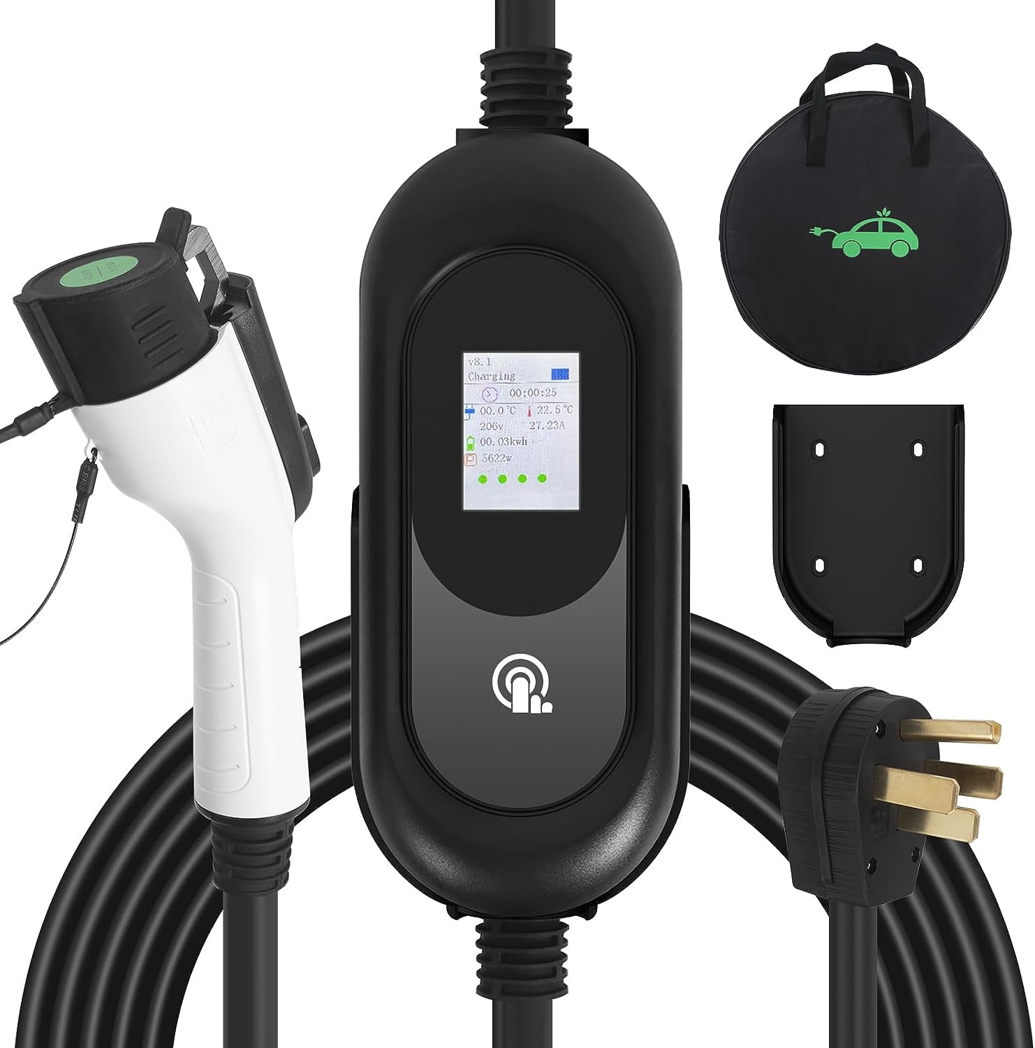 PortShelt Electric Vehicle (EV) Charger 48 Amp,Level 2 with Cord Super Fast Car Charging Station ...