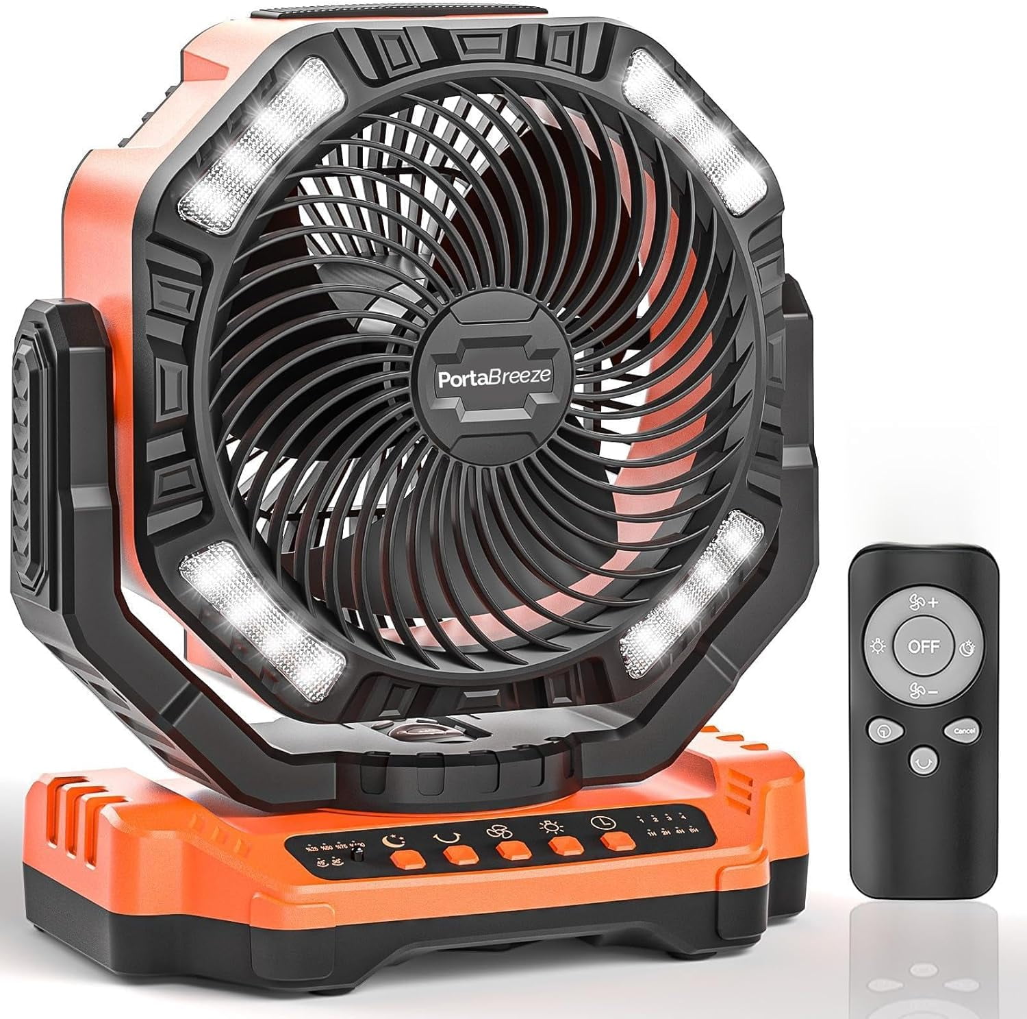 PortaBreeze 40000mAh Rechargeable Camping Fan w Light, Portable ...