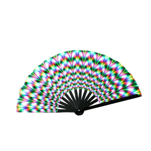 Portability Fluorescent Glowing Bamboos Hand Fan For Music Festivals ...