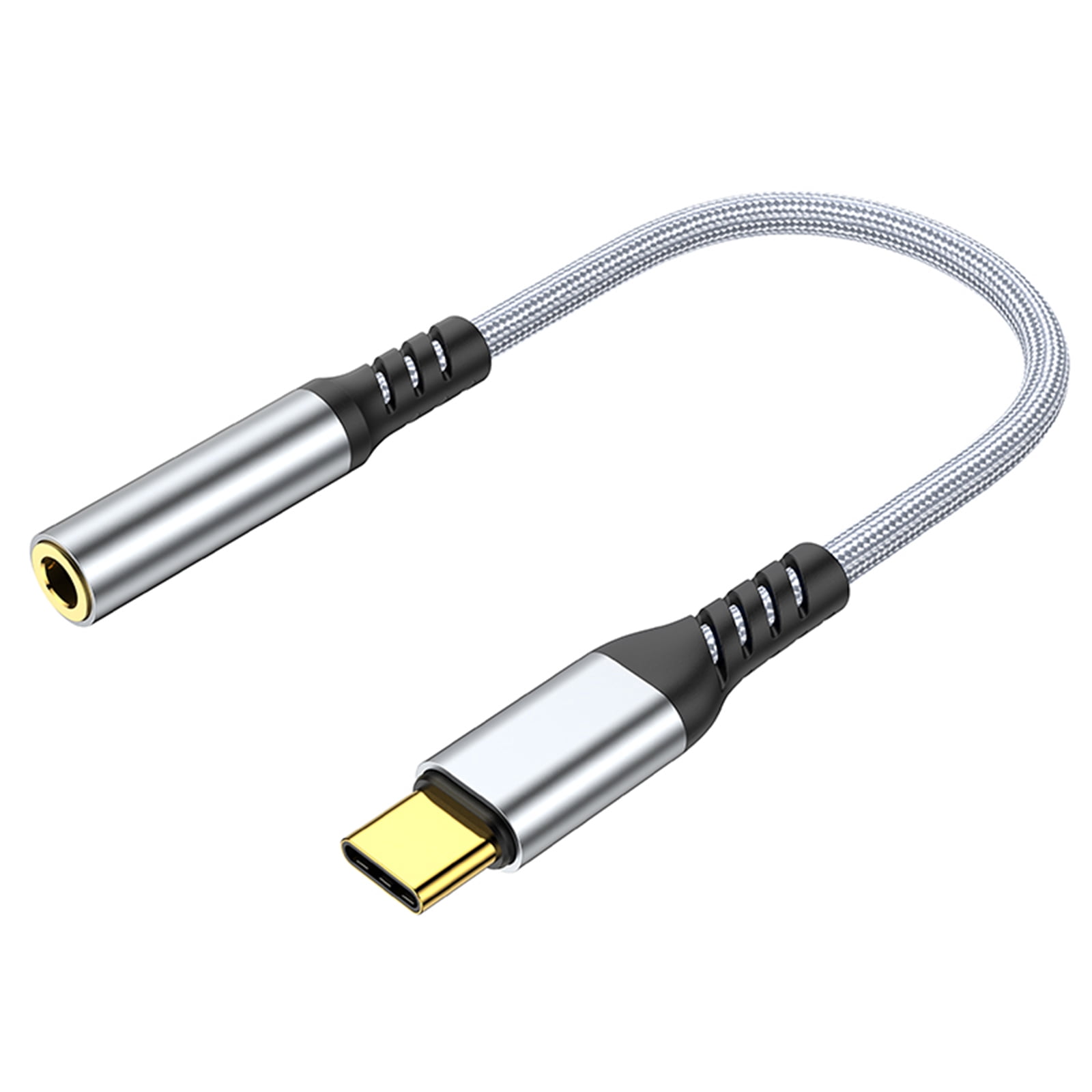 Portability Type C to 3.5mm Audio Adapter Audio Braided Nylon Cable for ...