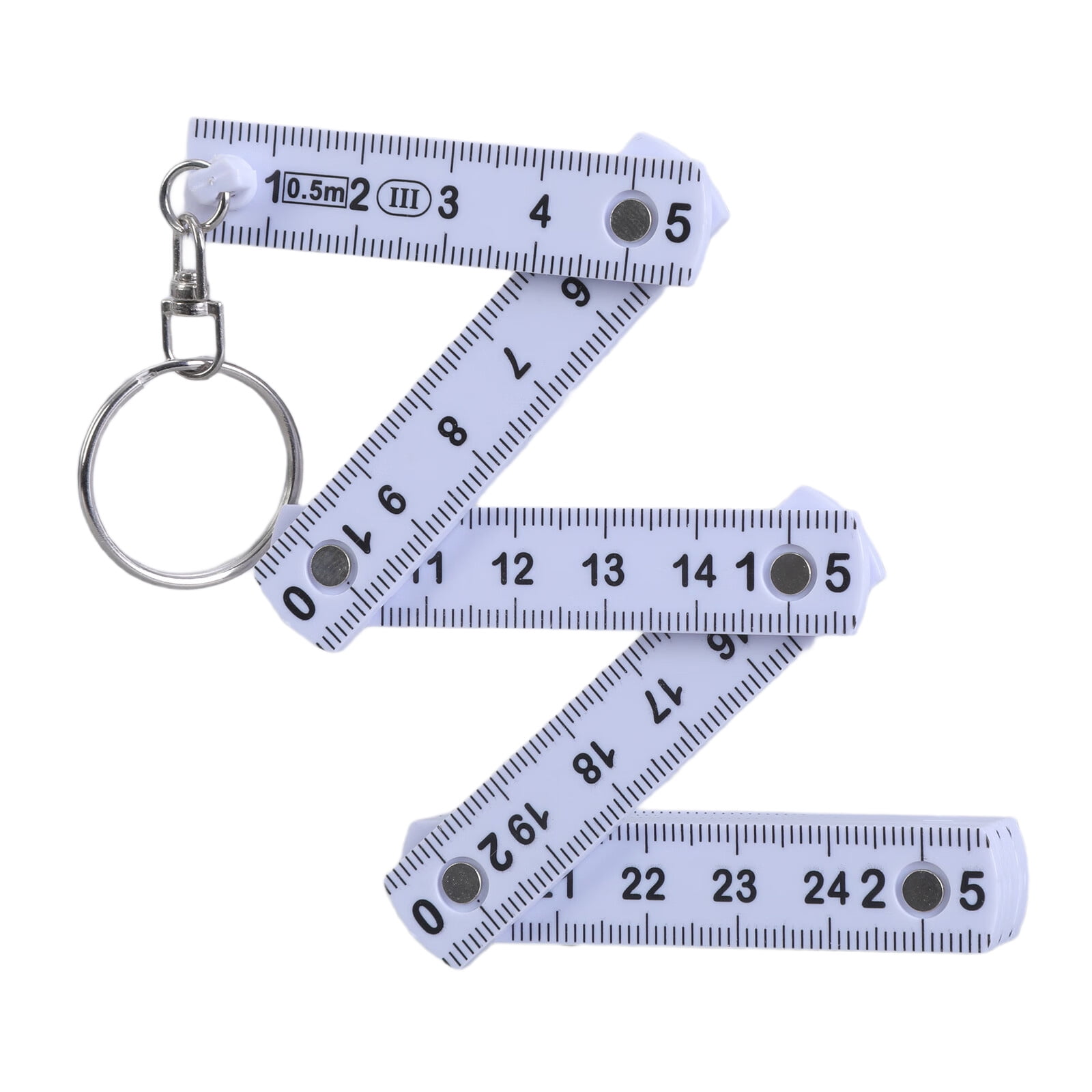 Portable 10 Fold Plastic Ruler Keyring Compact & Lightweight Hand ...