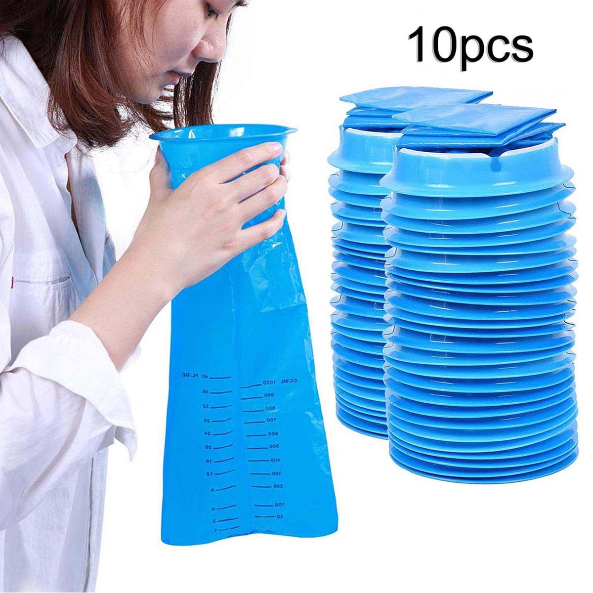 Portable 10 Pack Vomit Bags, 1000ml Leak Resistant Emesis Bags, Medical ...