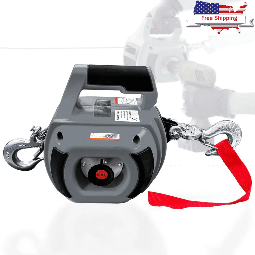 Portable 1000 lb Steel Wire Rope Hand Winch Log Handling Lawn Mower ...