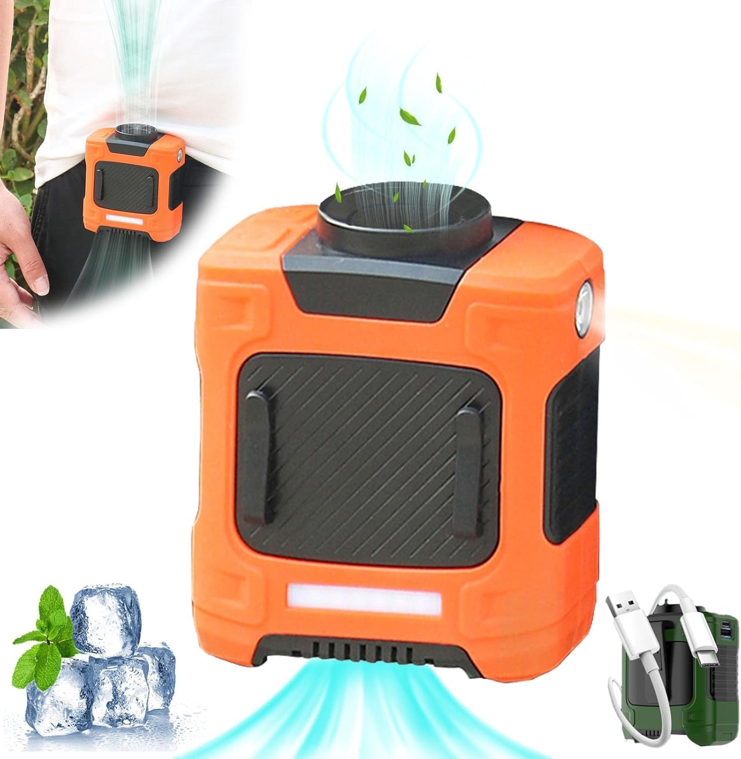Portable 10000mAh Cool Fan Power Bank, 1 Count 3 in 1 Outdoor Fan with ...