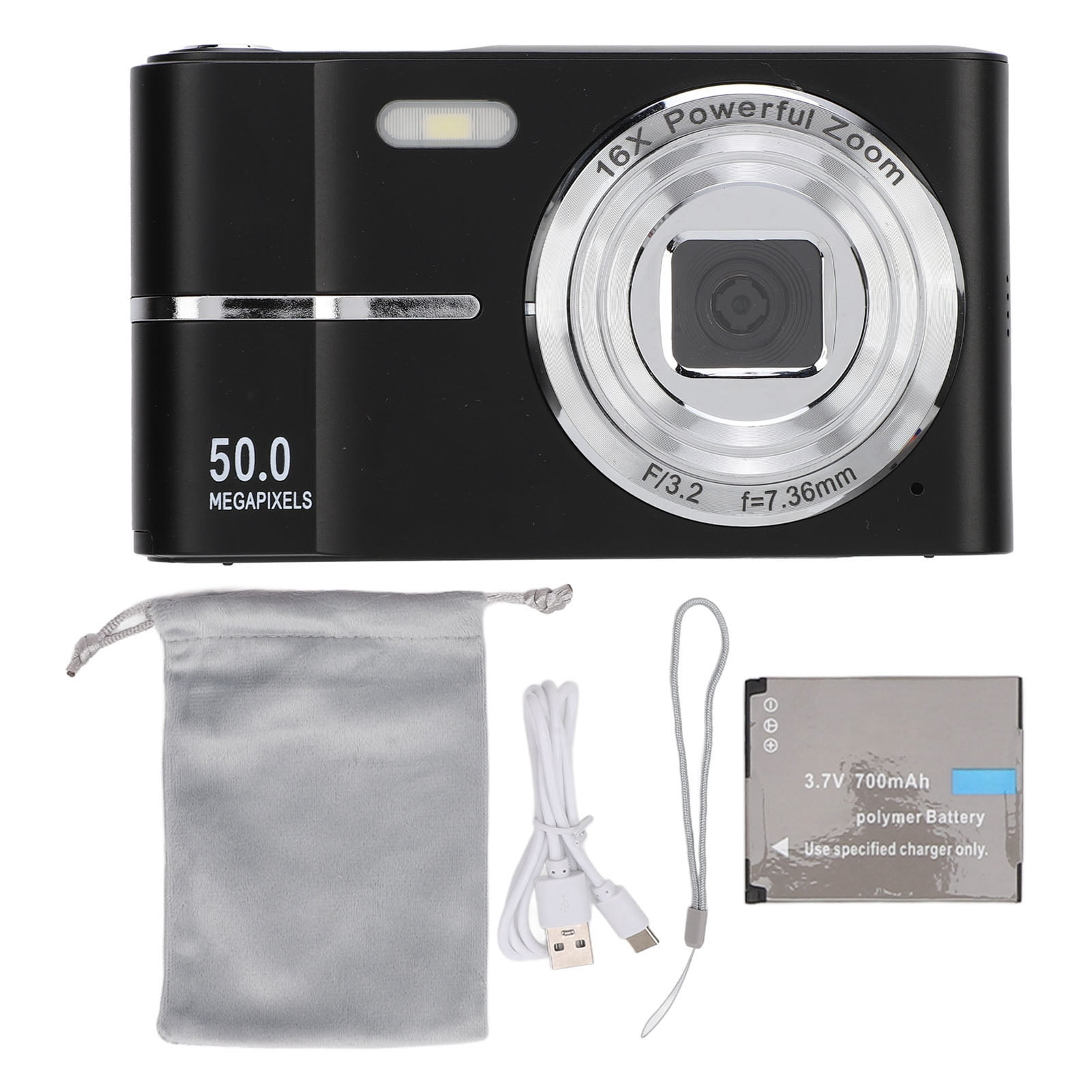 Portable 1080P Camera W/ 50MP Sensor 16X Zoom, Easy To Use, Auto Focus ...