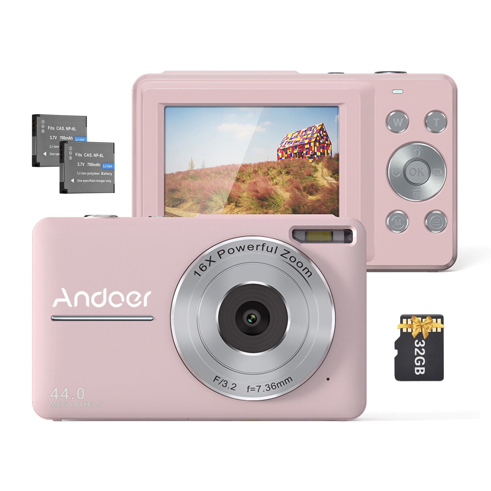 Portable 1080P Digital Camera Video Camcorder 44MP Auto Focus 2.5 IPS ...