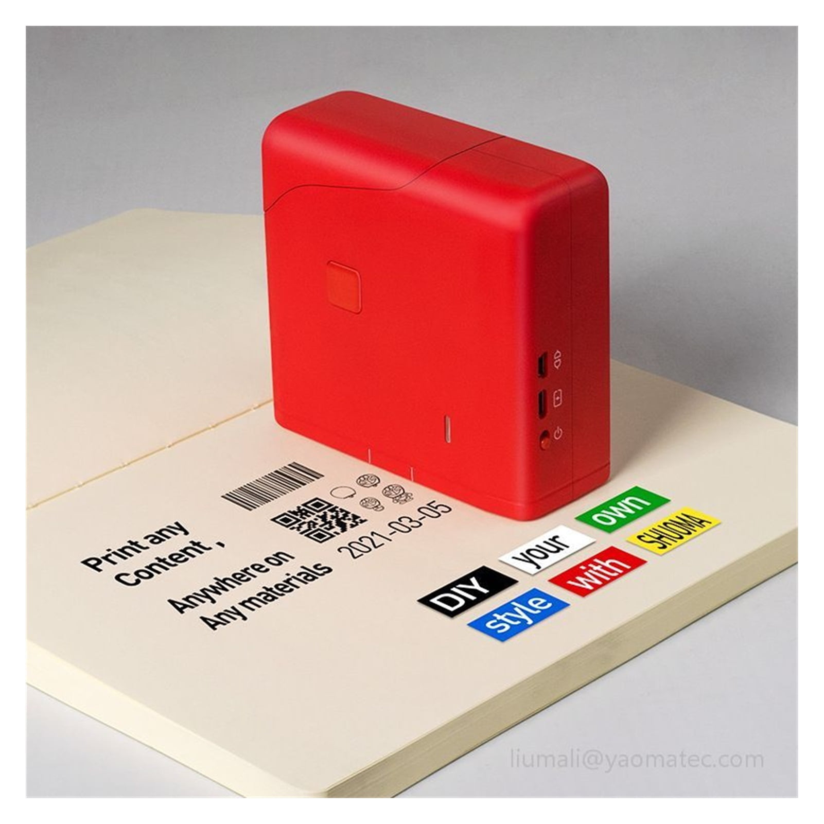 Portable 12.7mm QR Bar Batch Code Date Number Logo Expiry Date Label ...