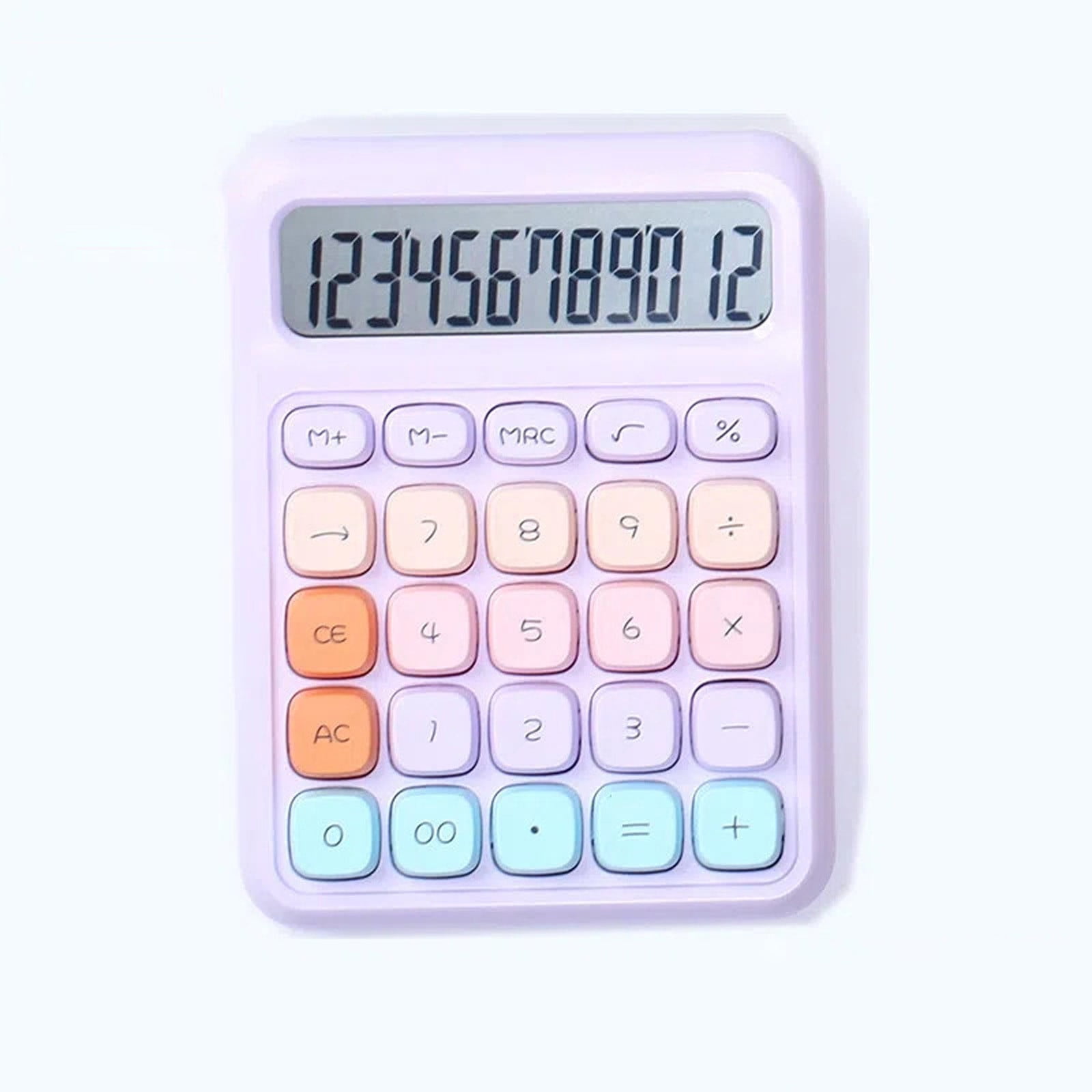Portable 12-Digit LCD Display Calculator | Candy Colored | Dual Power ...