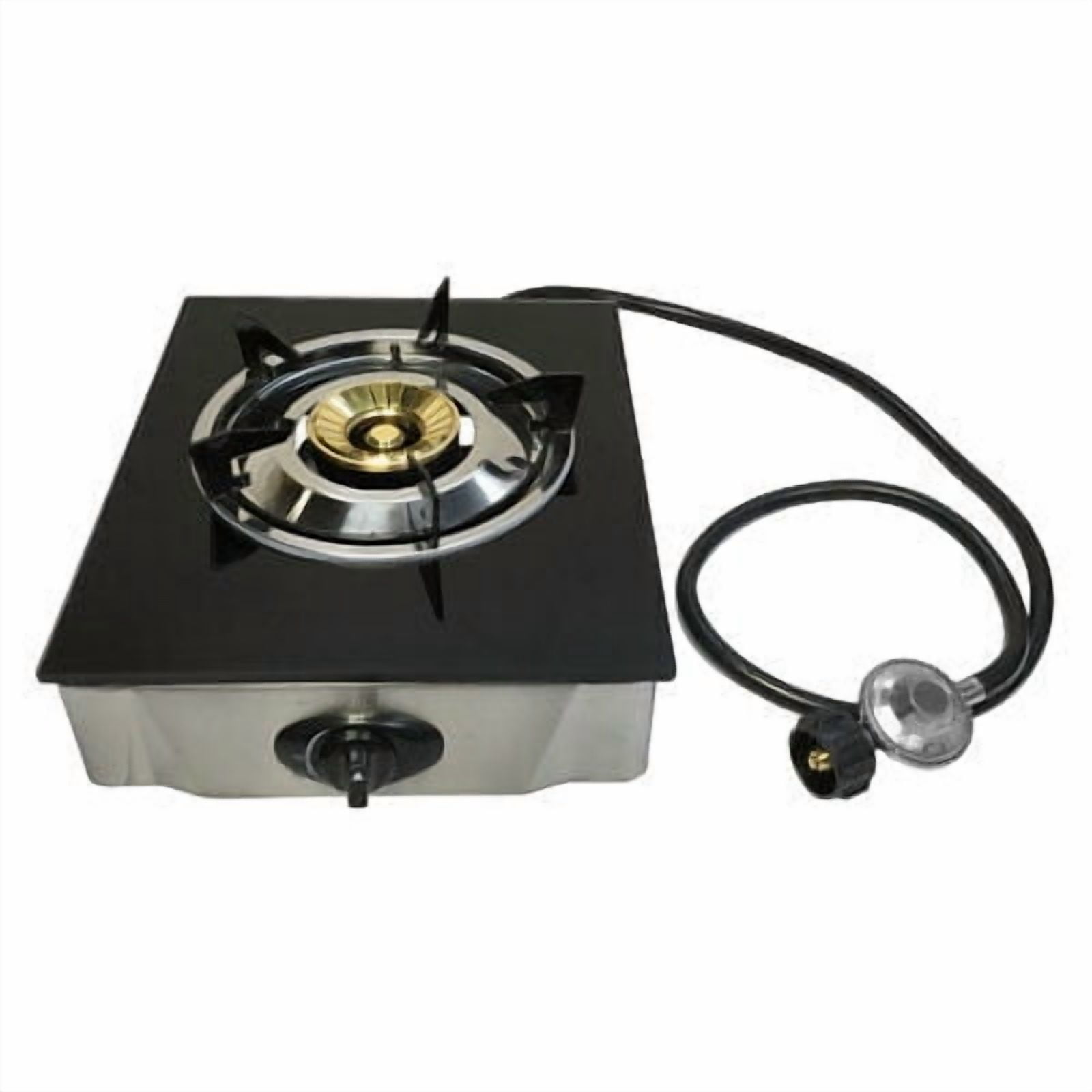 Portable 12" x 14" Glass Top Single Burner Propane Stove Gas Cooker ...