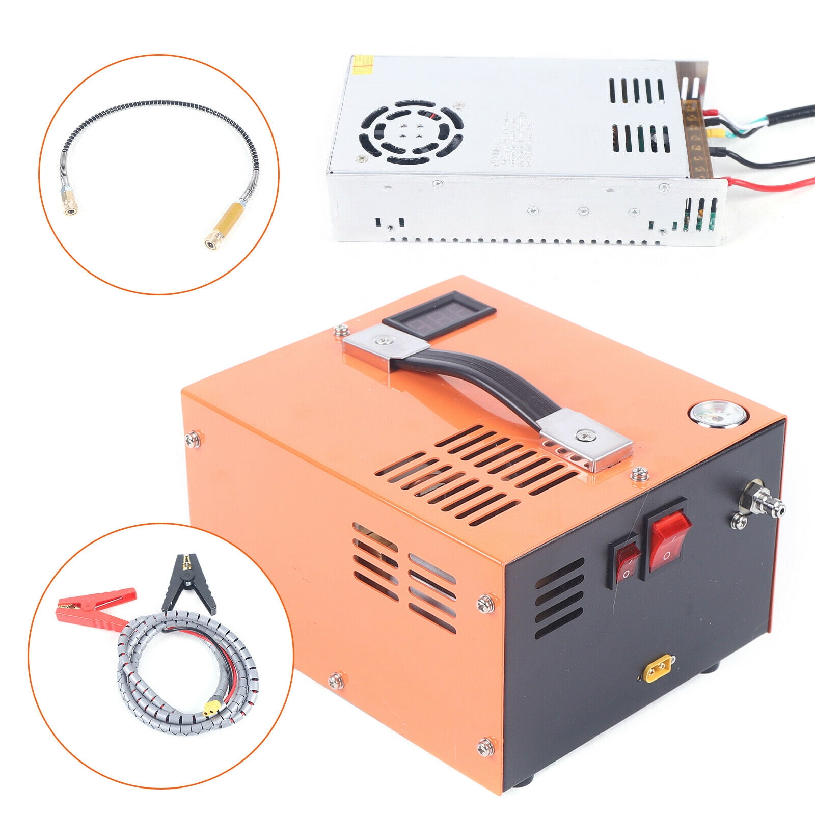CNCEST Portable 12V Air Compressor, 350W, 4500PSI, Fan Cooling, LCD ...