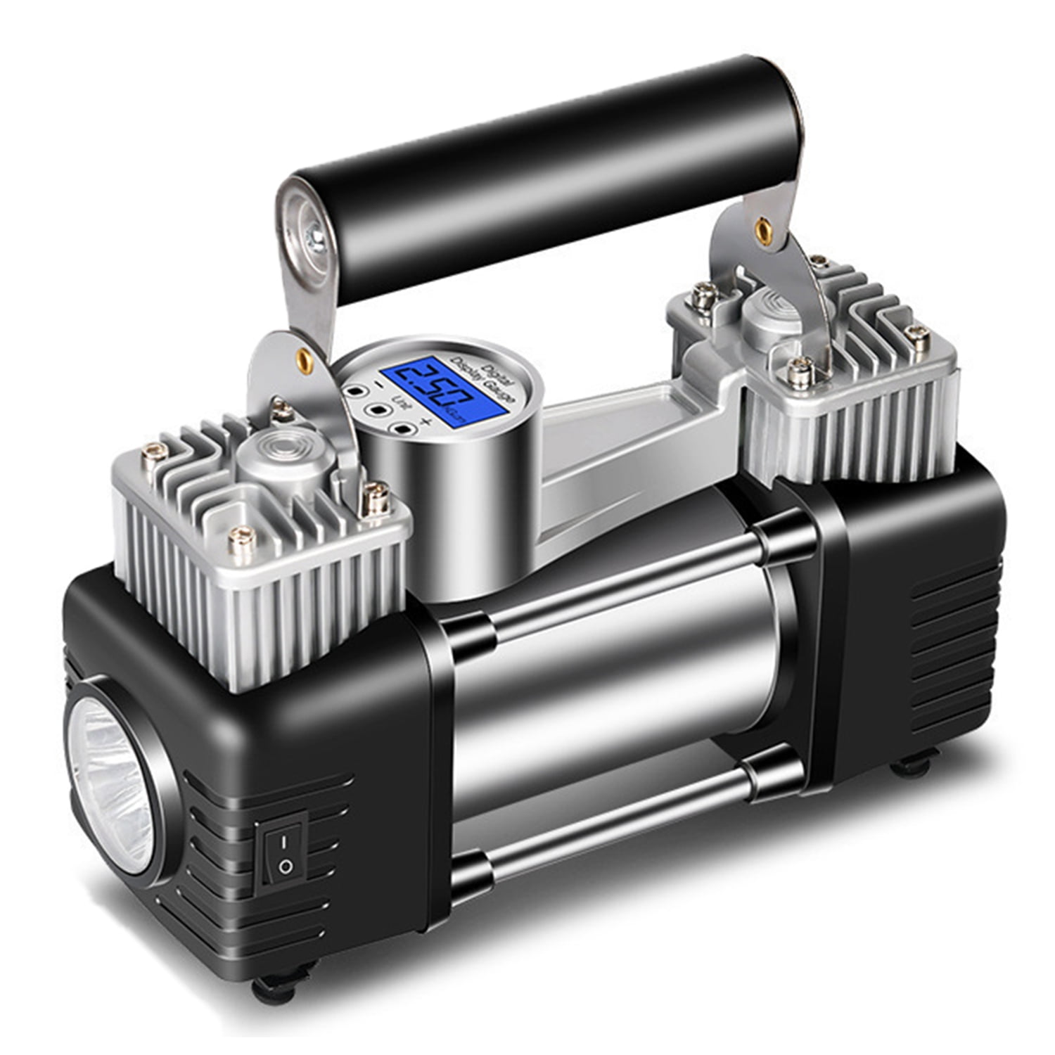 Portable 12V Car Air Compressor, Digital Display, interval inflation ...