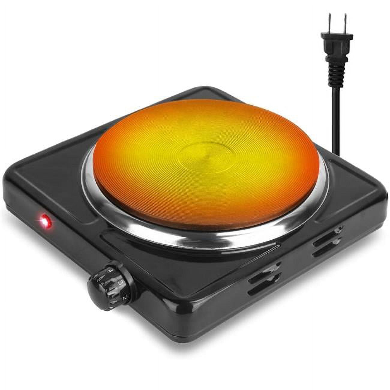 Portable 1500W Electric Single Burner Hot Plate Stove - Non Slip Feet ...