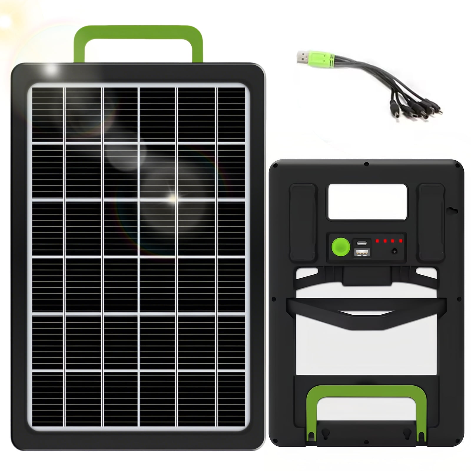 Portable 15W Monocrystalline Solar Panel – 3A Fast Charging, Built-in ...