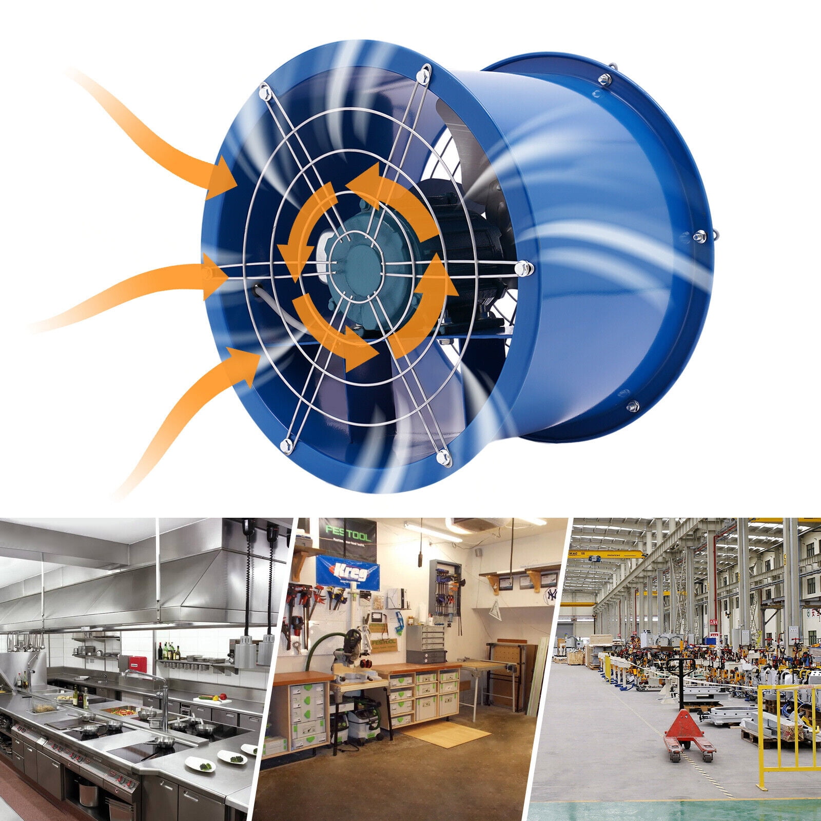 Portable 16''Extractor Fan Blower Spray Booth Paint Workshop ...