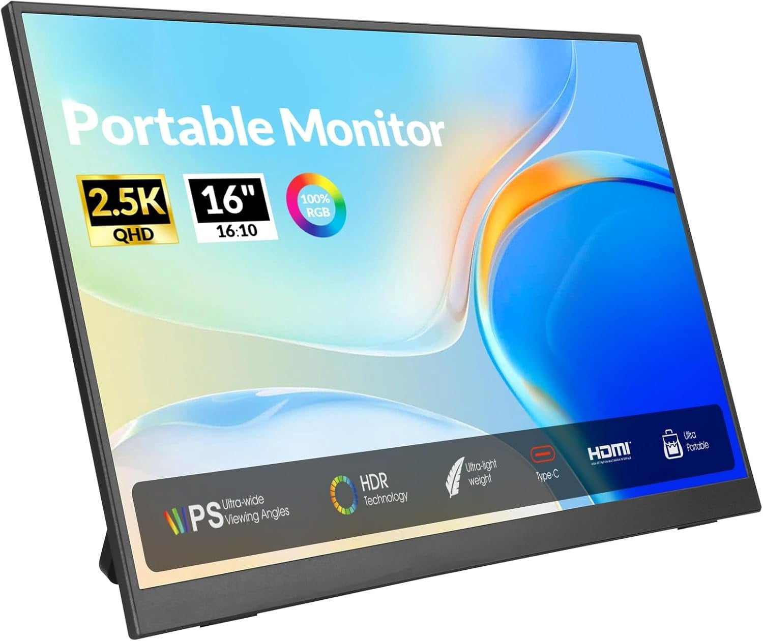 Portable , 16 Inch 144Hz QHD 2.5K 2560X1600 sRGB, IPS HDR Computer ...