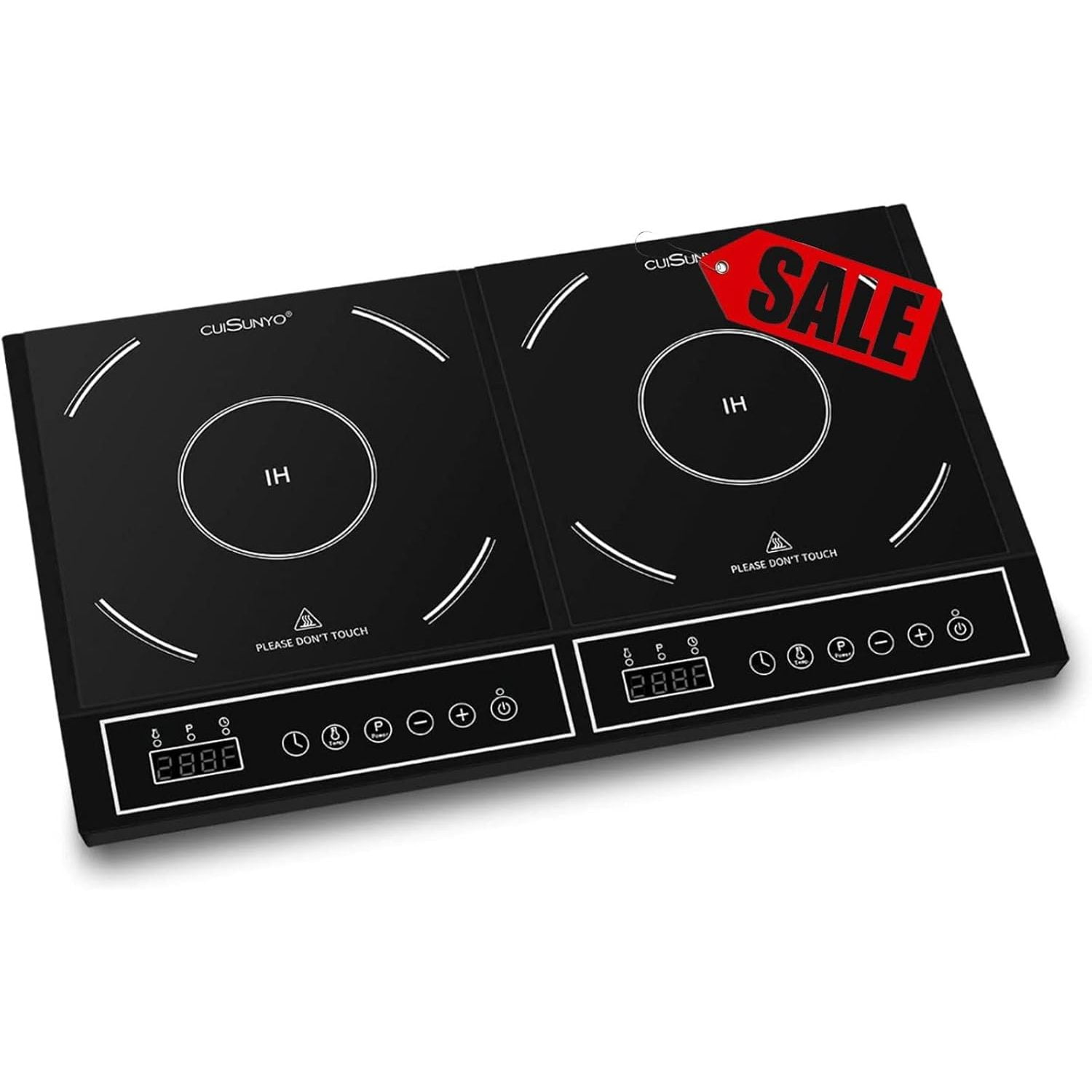 Portable 1800W Double Induction Cooktop Power Sharing Induction Burner ...