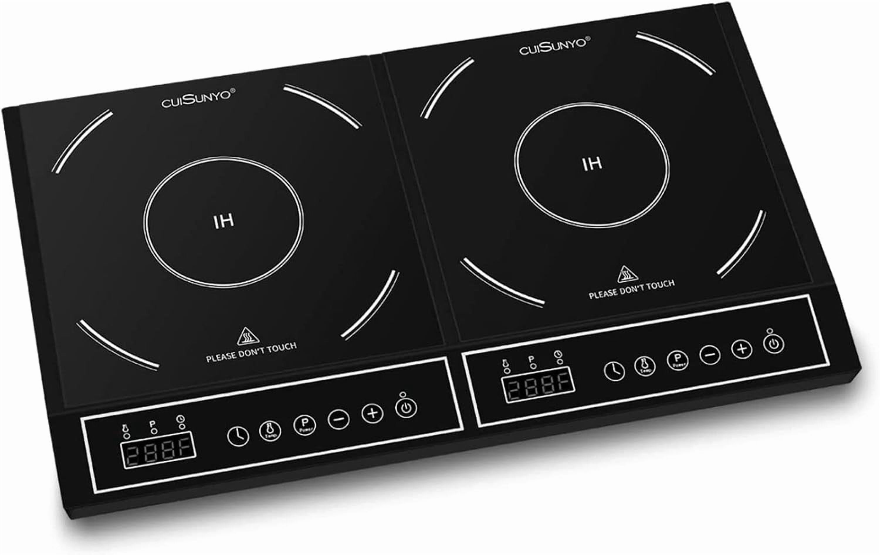 Portable 1800W Double Induction Cooktop Power Sharing Induction Burner ...