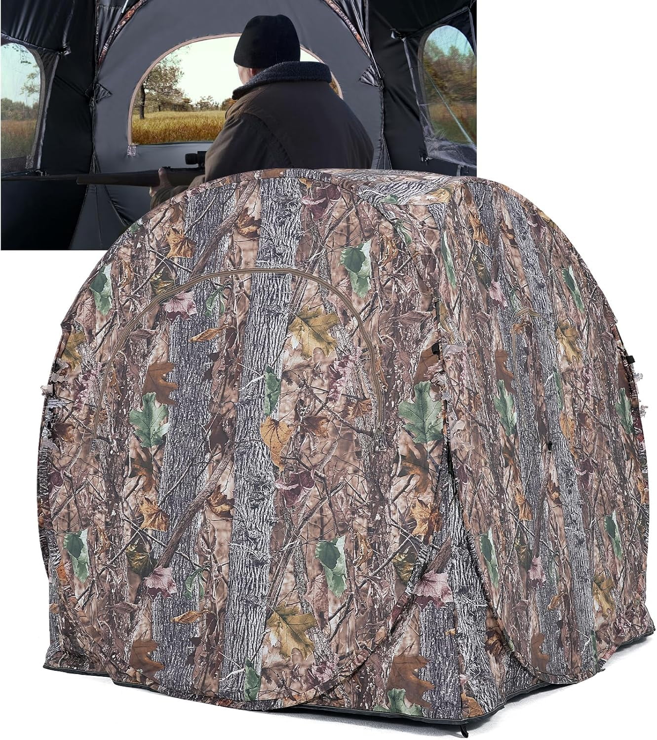 Portable 2-3 Person Hunting Blind See Through 270 Degree Pop Up Ground ...
