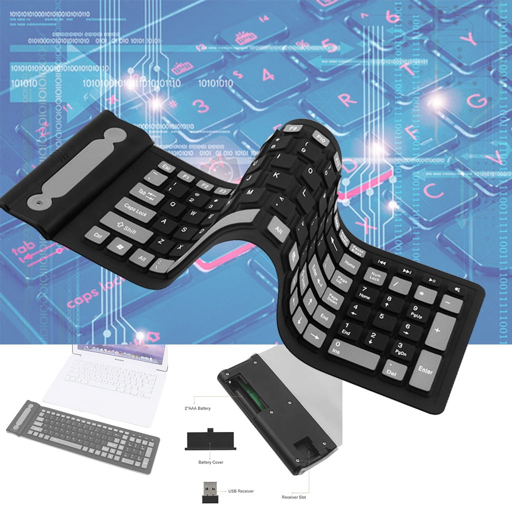 Portable 2.4G Wireless Keyboard Flexible Soft Silicone Mini Kb6524psy ...