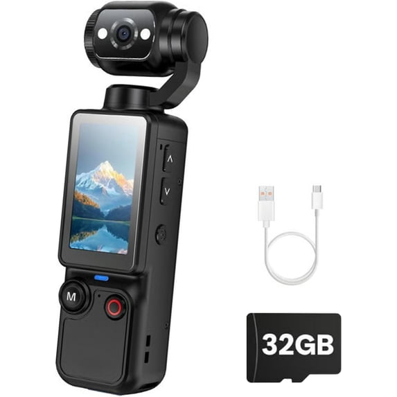 Portable 2.5K Ultra HD Video Recorder with 180° Rotating Lens, Built-in ...