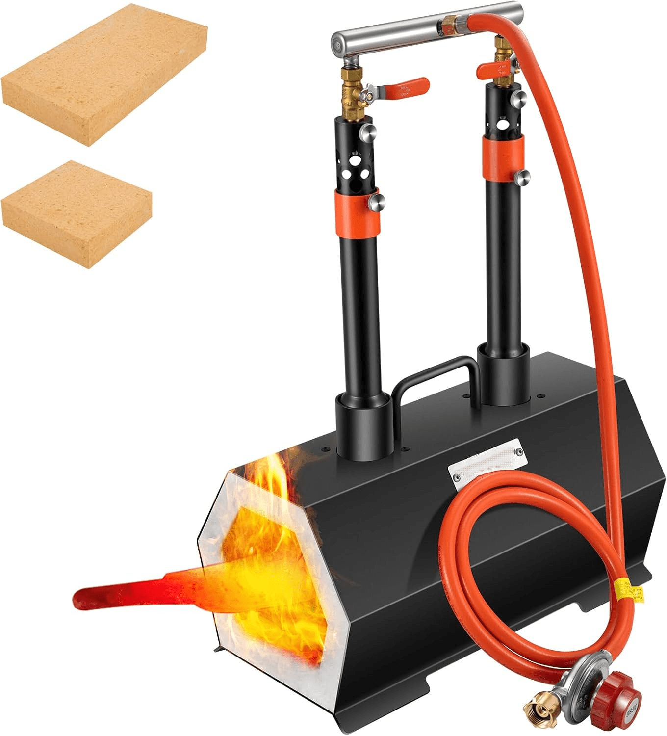 Portable 2 Burner Propane Forge, 2600°F Metal and Knife Blacksmithing ...