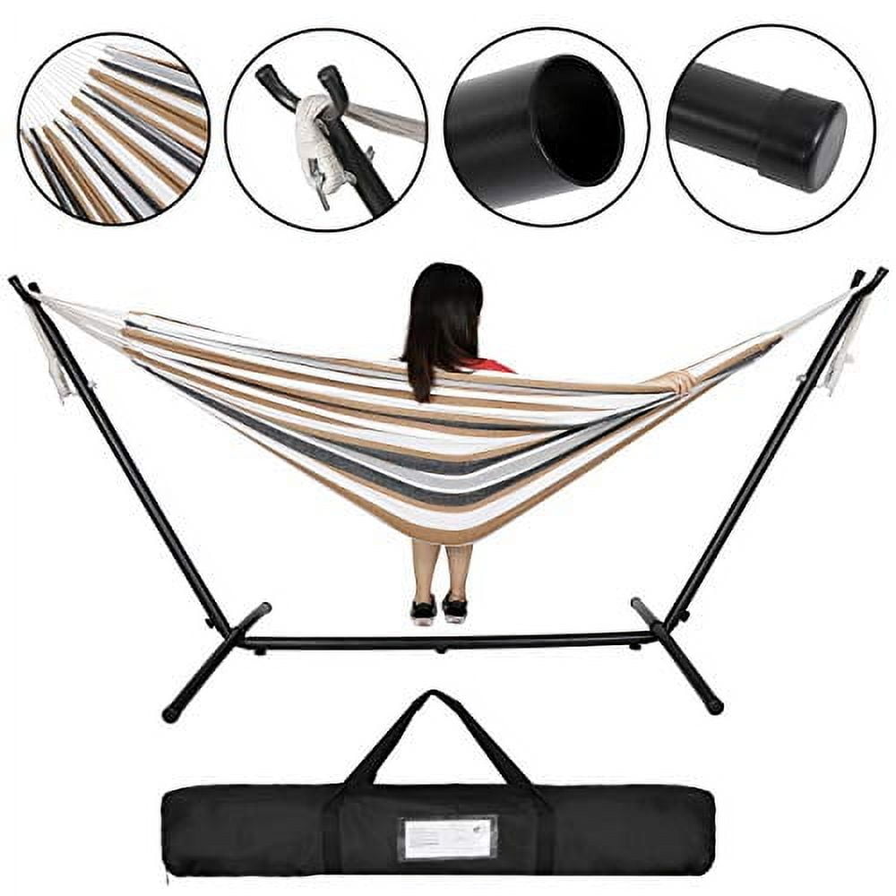 Portable 2-Person Hammock with Heavy Duty Steel Stand, Carrying Case ...