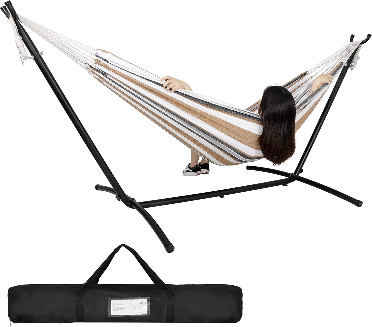 Portable 2-Person Hammock with Heavy Duty Steel Stand, Carrying Case ...