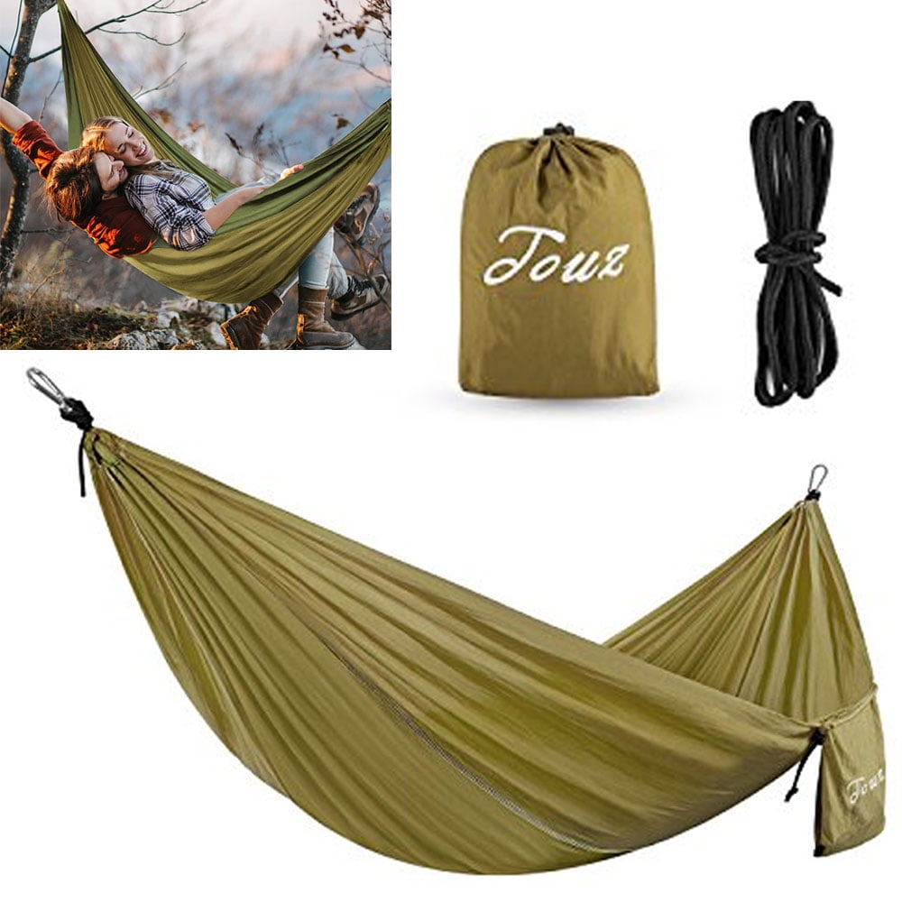 Portable 2 Person Hanging Hammock Rope Swing Fabric Sleeper Bed Garden ...