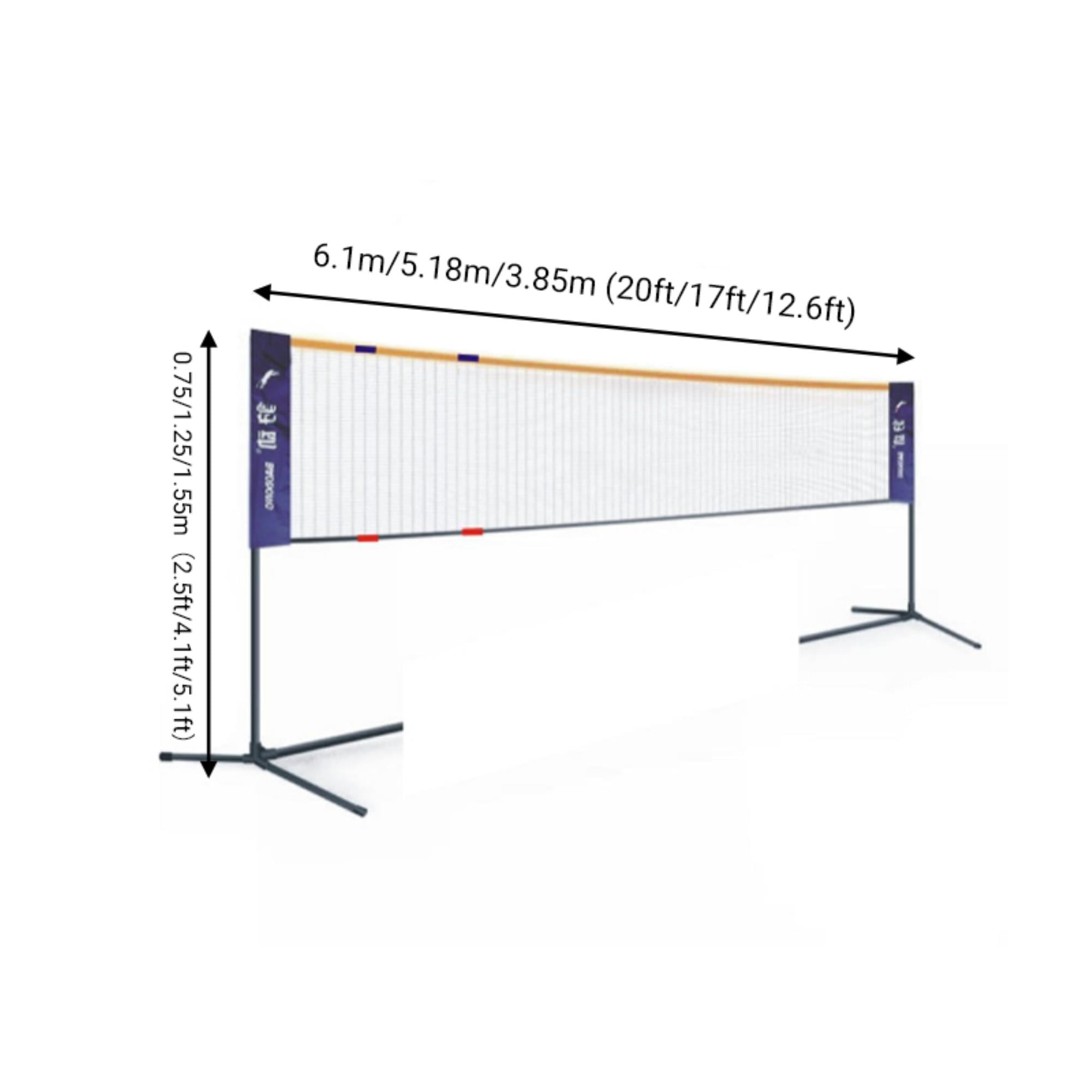 Portable 20ft Badminton & Volleyball Net for Indoor/Outdoor Sports ...