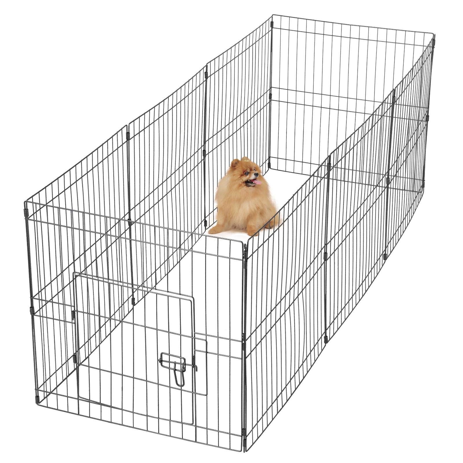 Portable 24 Inch Tall Puppy Playpen 16 Panel Metal Exercise Fence with ...