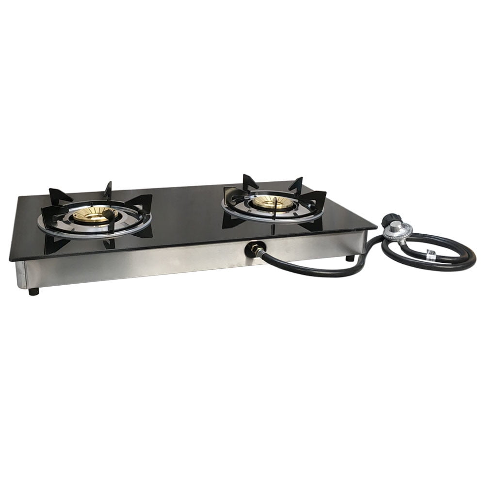 Double burner glass top stove store