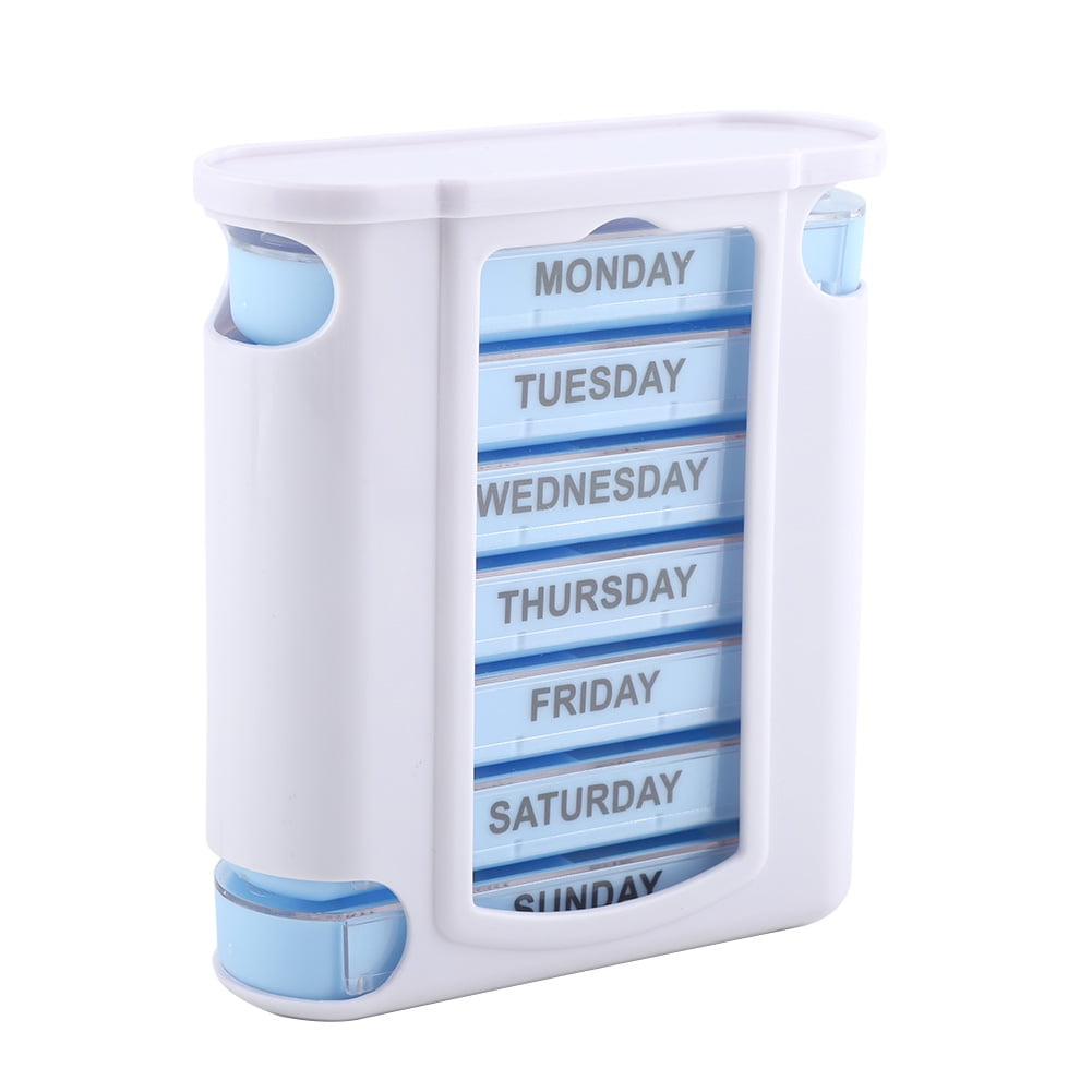 Portable 28 Grid 7 Layers Plastic Medicine Drug Storage Box Travel ...