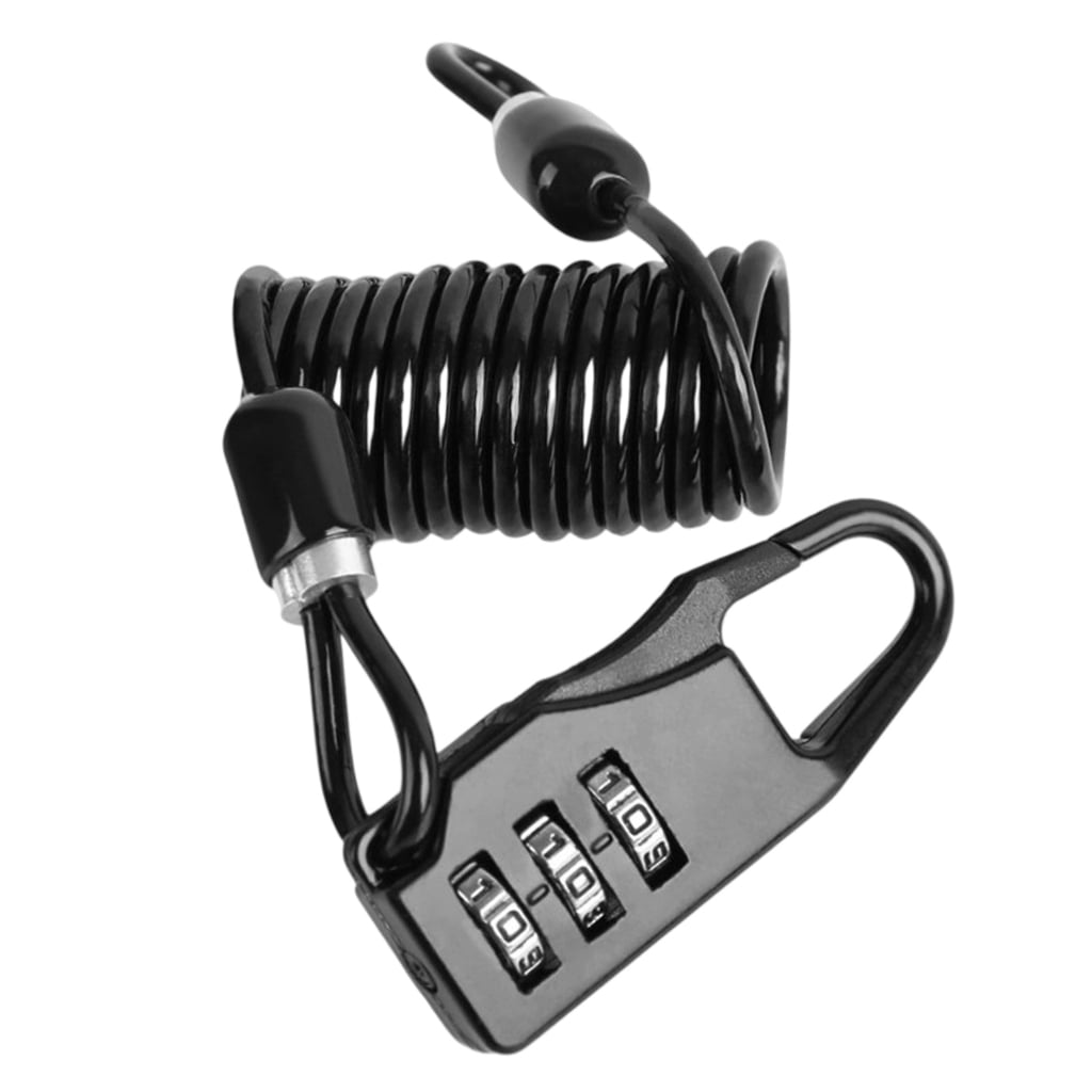 Portable 3 Digit Combination Cable Lock Motorcycle Bike Antitheft Chain ...
