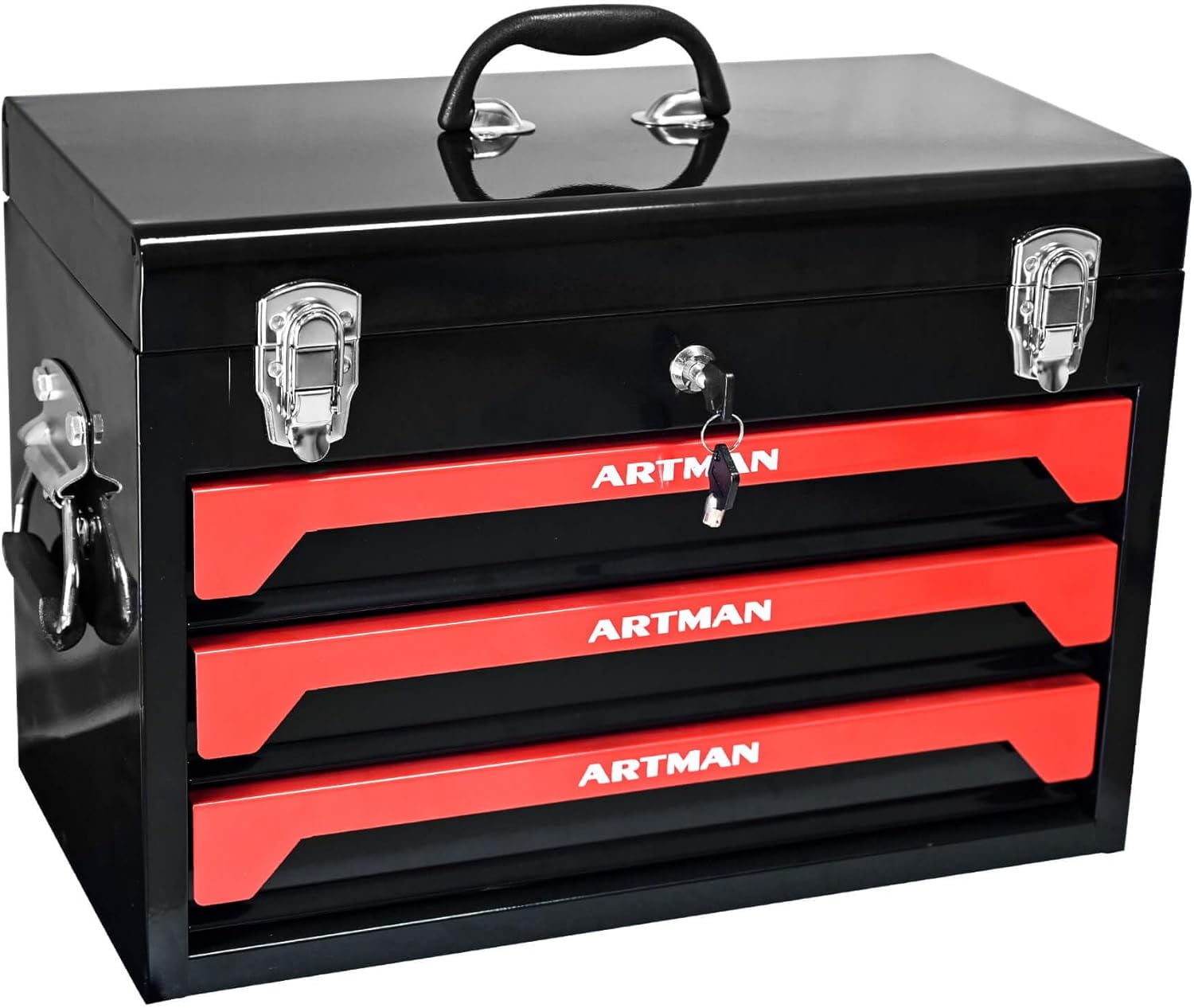 Portable 3 Drawer Tool Box - Metal Tool Box with Drawers for Parts ...