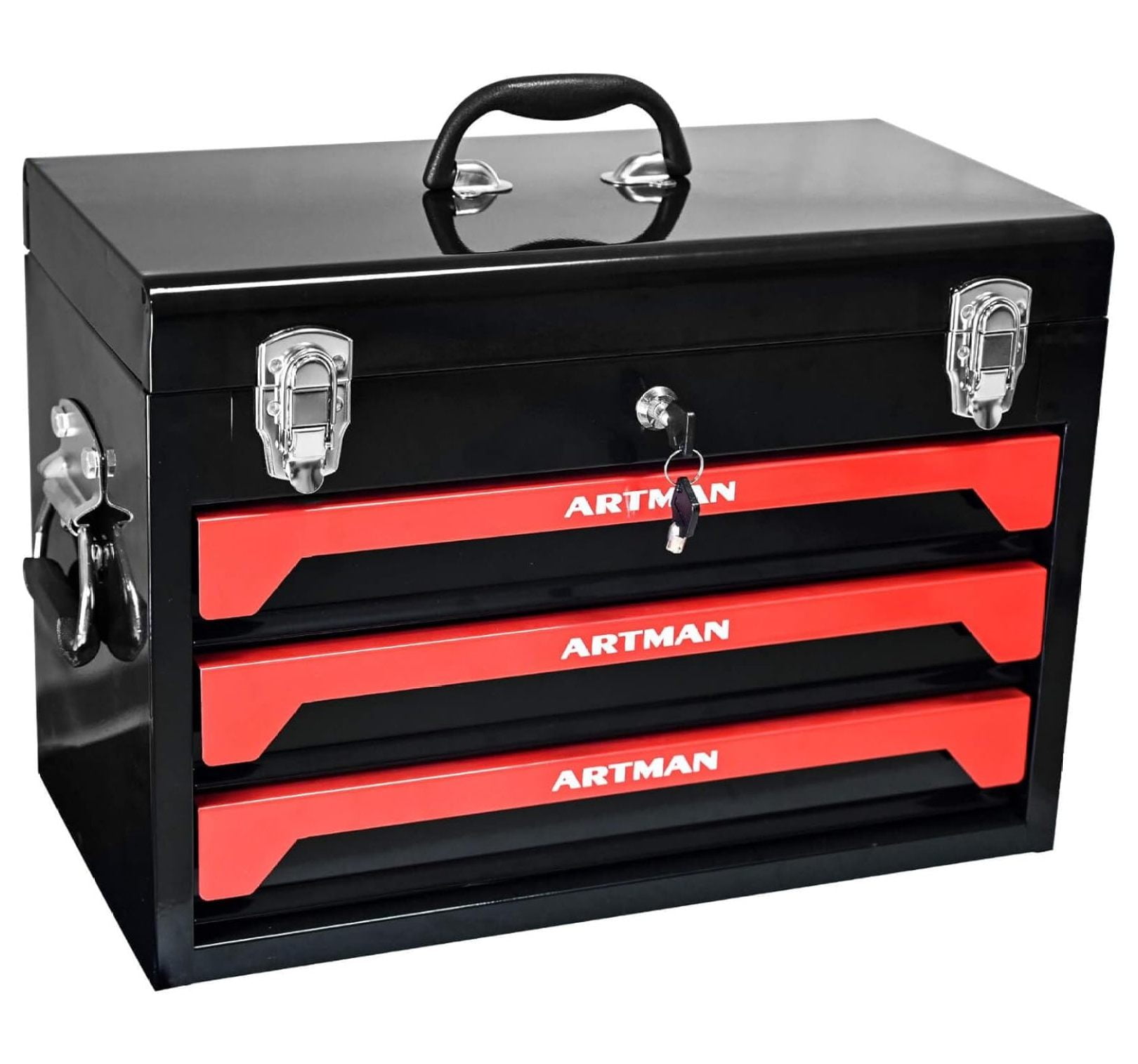 Portable 3 Drawer Tool Box - Metal Tool Box with Drawers for Parts ...
