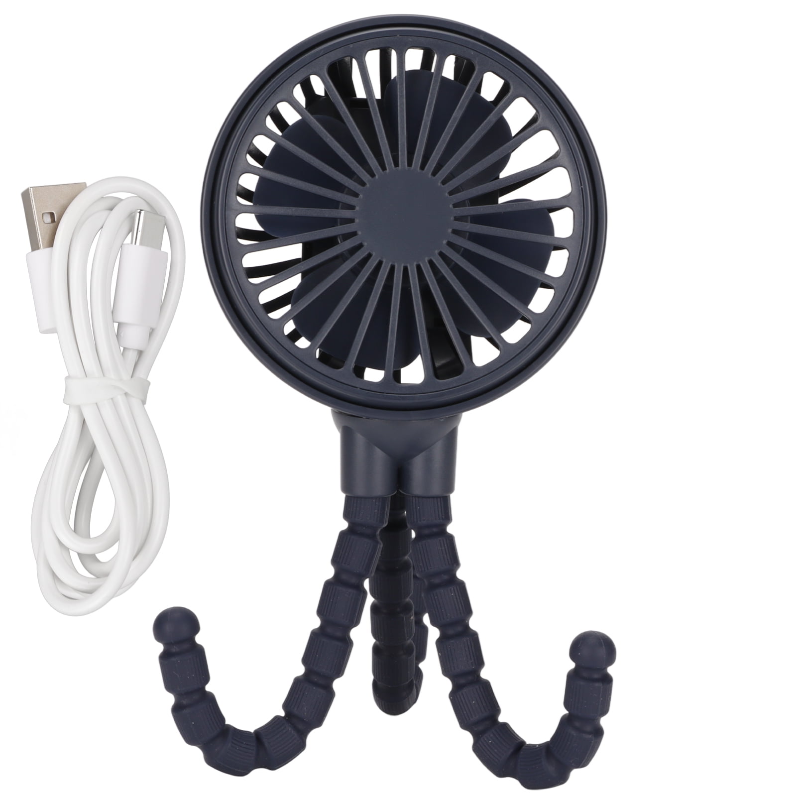 Portable 3-Speed Fan, 360° Rotating, Rechargeable Desktop with Flexible ...