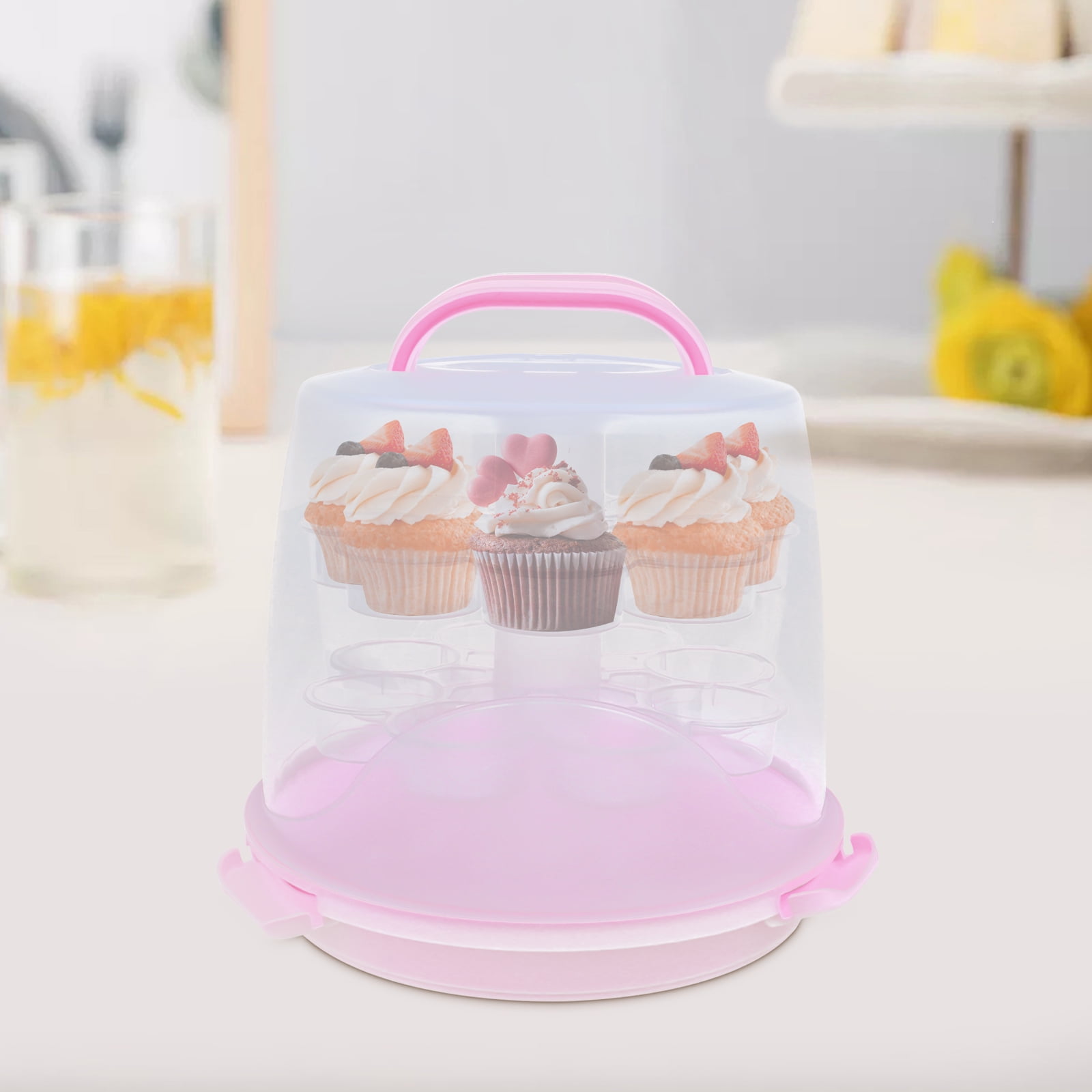 Portable 3-Tier Cupcake Transporter Box 24 Cupcake Carrier Cake Carrier ...