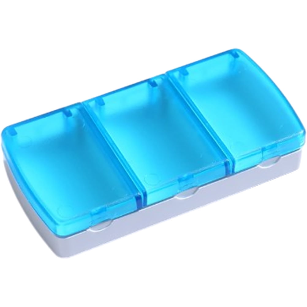 Portable 3-compartment Medicine Box Small Plastic Storage Containers ...