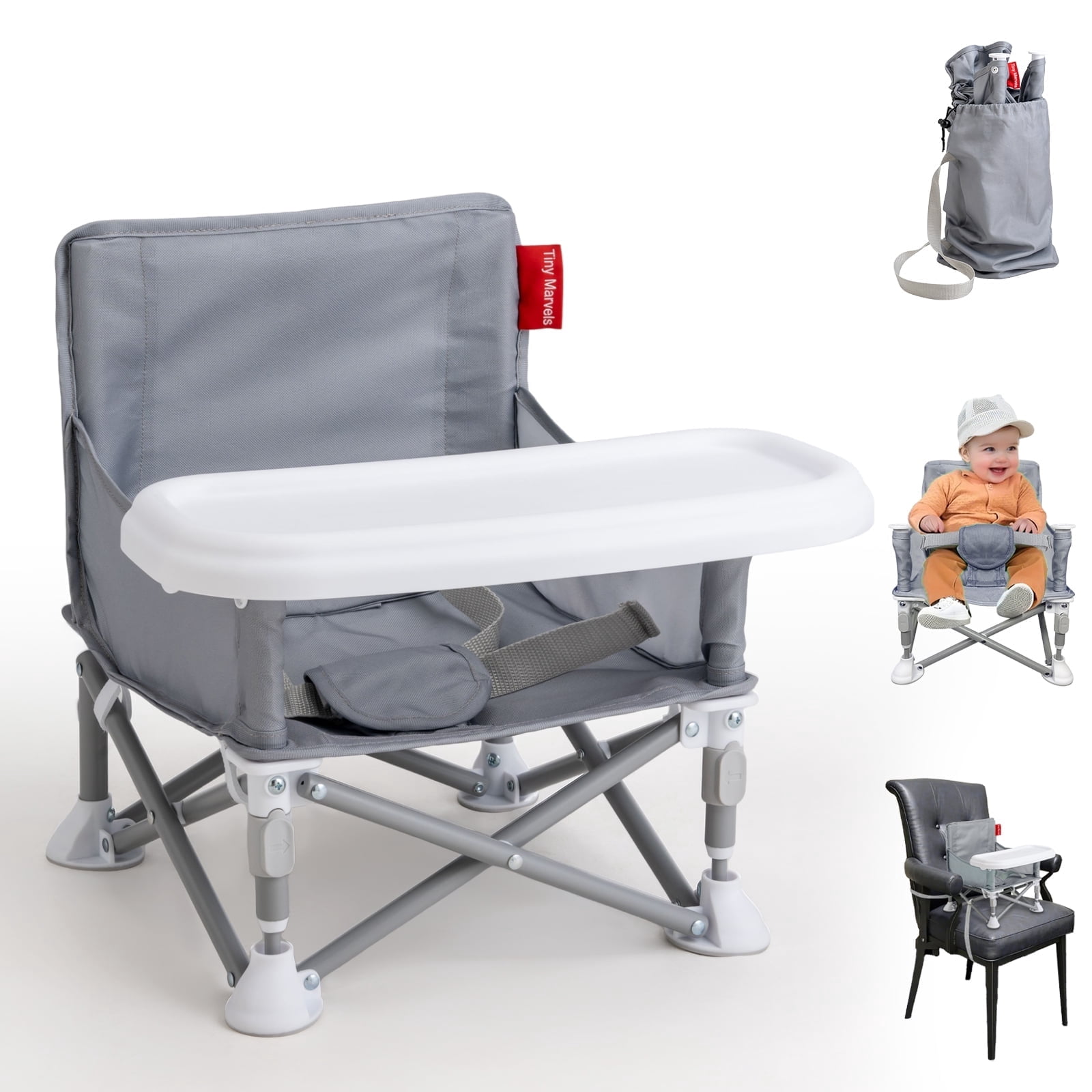 Tiny Marvels Portable 3-in-1 Baby Booster Seat, Foldable, Safe with ...