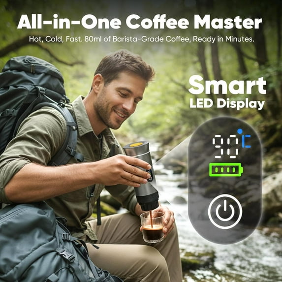 Portable 3-in-1 Espresso Coffee Maker, Self-Heating & Rechargeable with ...
